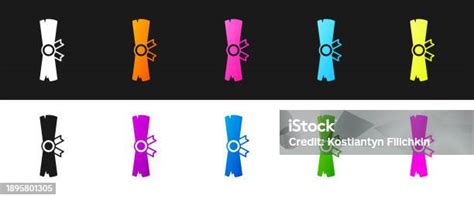 설정 고대 파피루스 두루마리 아이콘 고립 흑백 배경 양피지 고 대 이집트 상징입니다 벡터 0명에 대한 스톡 벡터 아트 및 기타