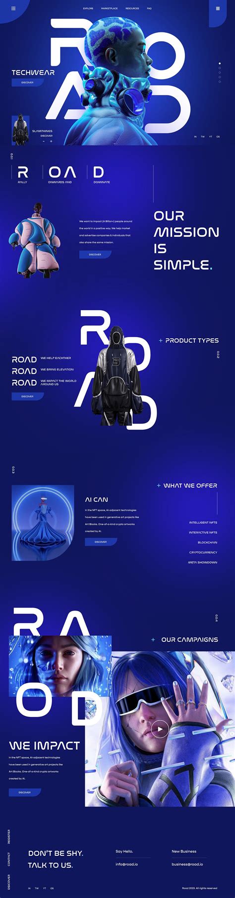 Road Techwear Nft We Ui Design Landing Page On Behance Web Ui Design Portfolio Web Design