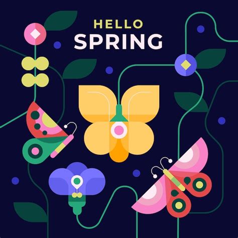 Premium Vector Flat Spring Floral Illustration