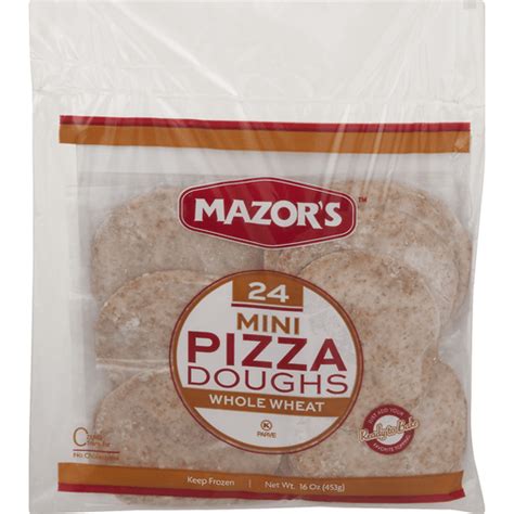 Mazors Mini Pizza Doughs Whole Wheat 24 Ct Produce Foodtown