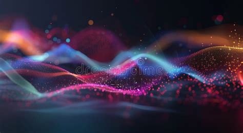 Colorful Wave Patterns With Light Effects In Abstract Digital Art Stock Image Image Of