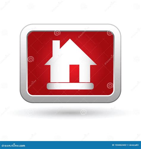 House Icon On The Button Stock Vector Illustration Of Round 104462442