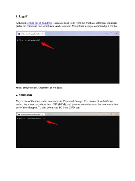 Command Prompt Commands Pdf Command Line Interface Directory