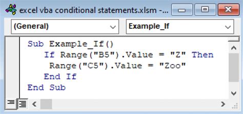 How To Use Vba Conditional Statements In Excel Examples