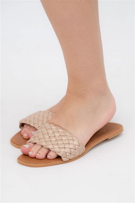 Lia Flat Slip On Sandals Boredbox