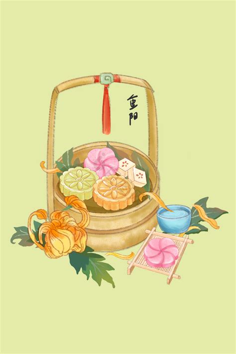 重阳节菊花糕点png下载 包图网