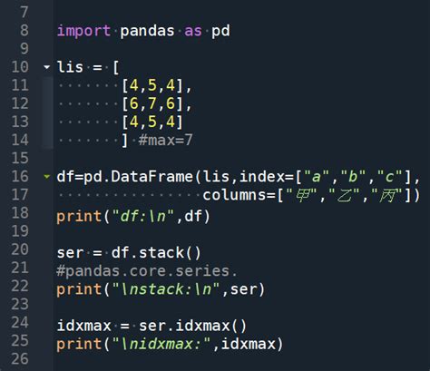 Python Pandas Dataframe Reshape Stack Unstack Idxmax Index Columns