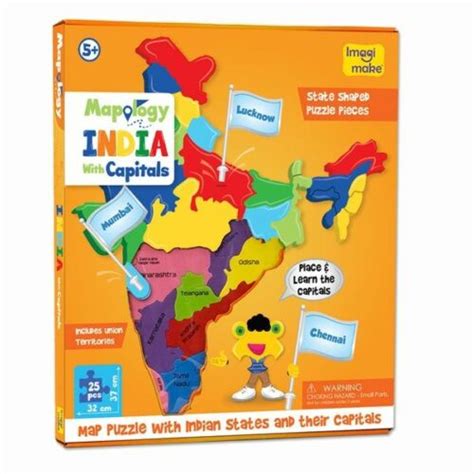 Imagimake Mapology India With State Capitals Educational Map Jigsaw