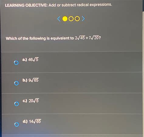 Solved LEARNING OBJECTIVE Add Or Subtract Radical Chegg