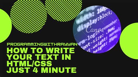 How To Write Your Text Using Htmlcss For Beginners Programmingwithrayyan Youtube
