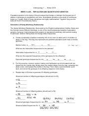 Understanding Population And Quantitative Genetics Exploring Course Hero