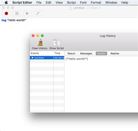 Macos Applescript Editor Write Message To The Result Window