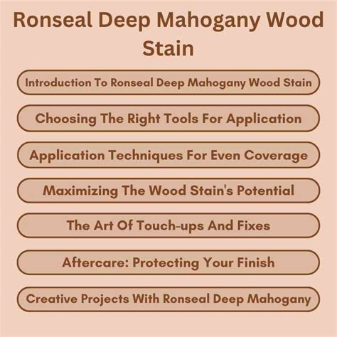 Ronseal Deep Mahogany Wood Stain Lustrous Finish Tips