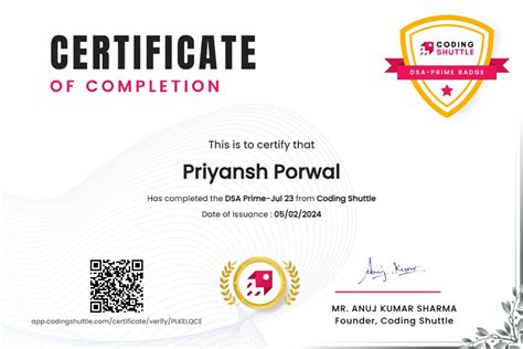 New Certification Dsa Prime From Coding Shuttle Priyansh Porwal Posted On The Topic Linkedin