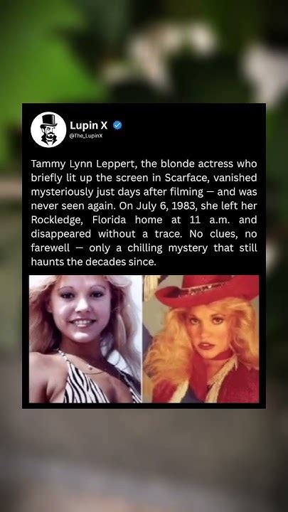 The Vanishing Of Tammy Lynn Leppert A Scarface Stars Unsolved Mystery