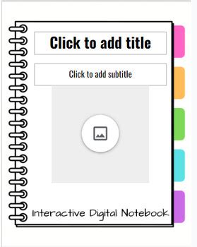 5 Tab Interactive Digital Notebook By MsBruce TPT