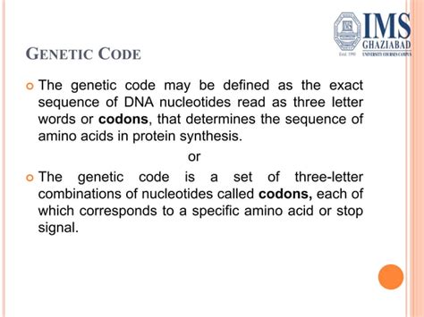 Genetic Code Microbiology Molecular Biology Ppt