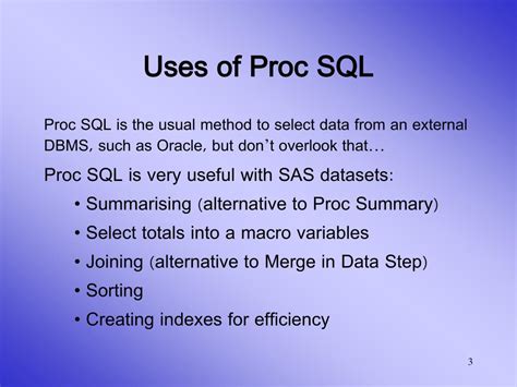 Ppt Efficient Sas Coding With Proc Sql Powerpoint Presentation Free Download Id5185208