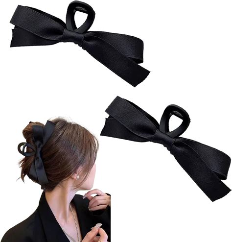 2pcs Bow Claw Clip Bow Hair Clips Big Black Bow Hair Claw