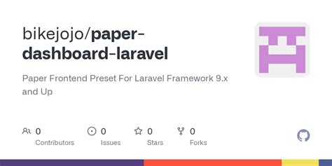 Github Bikejojopaper Dashboard Laravel Paper Frontend Preset For