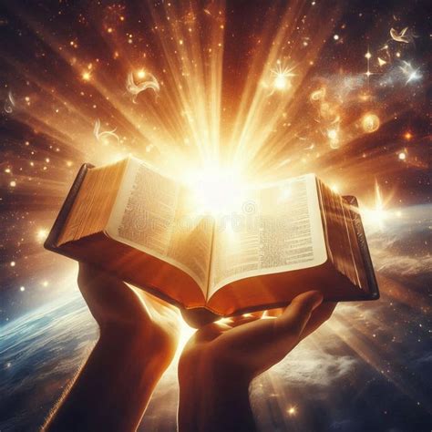 A Photo Concept Capturing Spiritual Light Emanating From An Open Bible