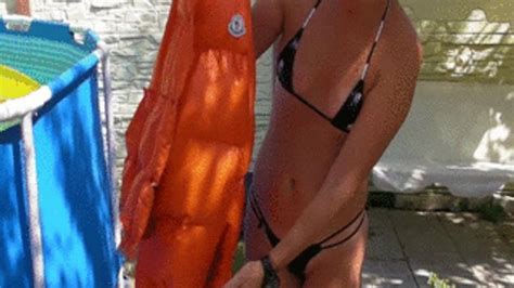 In Down Jacket And Bikini In A Pool Wmv Sexydowngirls Clips4sale