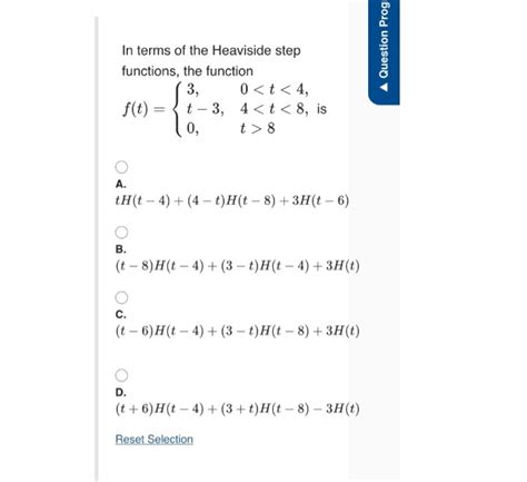 Solved In Terms Of The Heaviside Step Functions The Chegg