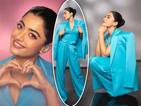 Rashmika Mandanna Just Steals Your Heart In Blue Three Piece Set And