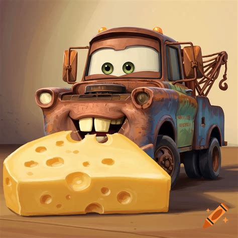 Mater From Cars Eating Cheese On Craiyon