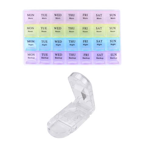 Colour Coded Daily Pill Organiser 3 Times A Day And Backup Pill