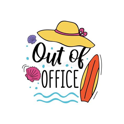 Out Of Office Summer Vacation Beach Header Stock Illustration