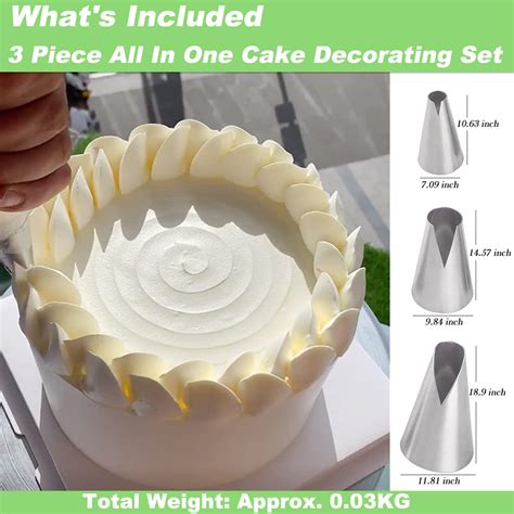 3 Pcs Russian Piping Tips Setv Shaped Wave Nozzles