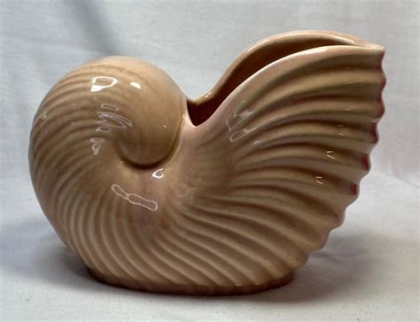 Art Deco Casey Ware Australian Art Pottery Nautilus Shell Shaped Vase