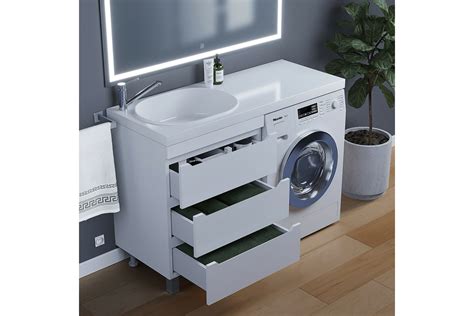 Напольная тумба под стиральную машину uperwood Tanos 60 см, с раковиной ...