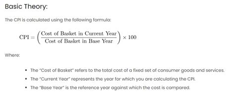 Calculating Consumer Price Index CPI In Excel Excel Calculations