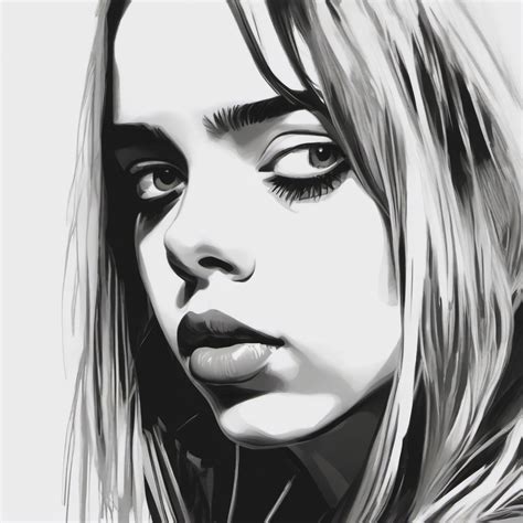 Sketch Of Billie Eilish Minimal Rough Sketch