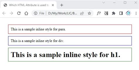 Which HTML Attribute Is Used To Define Inline Styles Life In Coding