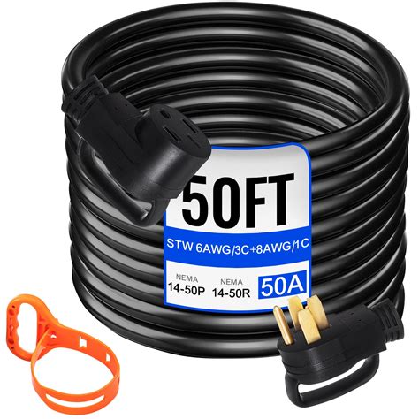 Bentism 50 Ft 50 Amp Heavy Duty Rv Extension Cord Power Cable For