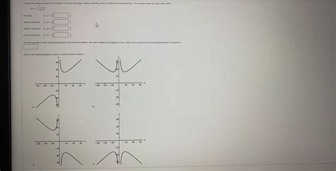 Solved Analyze And Sketch A Graph Of The Function Find Any Chegg Com