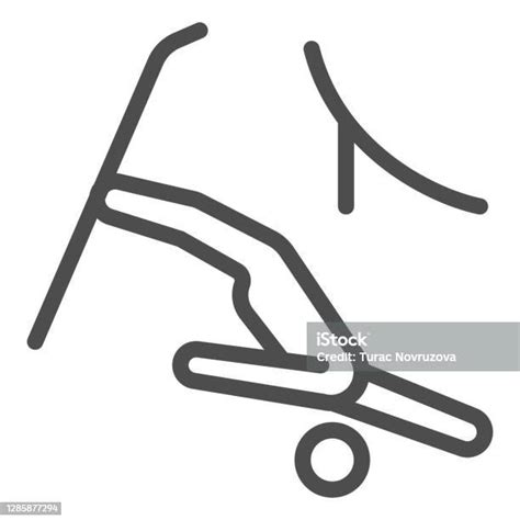 점프 프리스타일 라인 아이콘 겨울 스포츠 컨셉 흰색 배경에 프리스타일 스키 사인 모바일 컨셉과 웹 디자인을 위한 윤곽 스타일스키 점프 아이콘 벡터 그래픽 0명에 대한 스톡