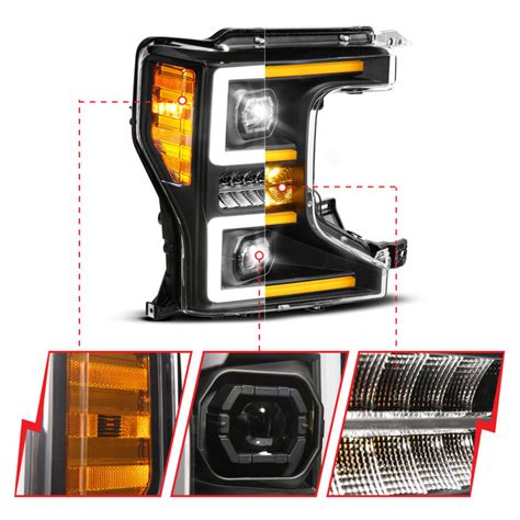 Anzo 20 22 Ford Super Duty Led Proj Headlight Pass Side Black Ops