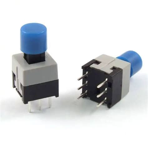 No Nv Self Locking 6 Pin 2 Step Square Push Button Switch Door Push