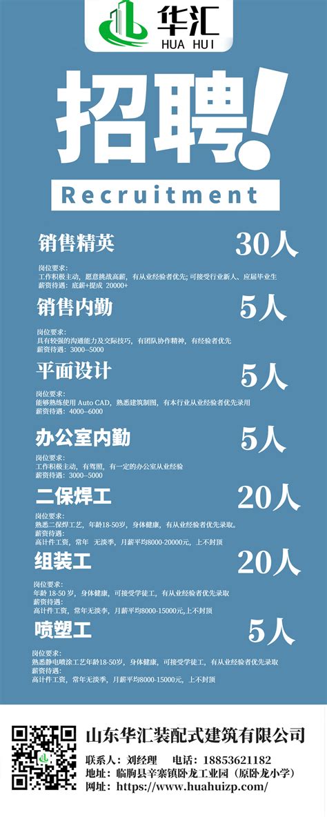 2021年招聘公告 山东华汇装配式建筑有限公司
