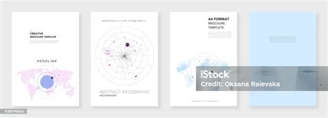 최소한의 안내 책자 서식 파일이입니다 흰색 배경에 Infographic 요소입니다 기술 공상 과학 개념 추상적인 벡터