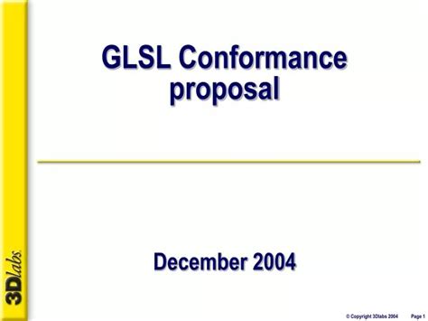 Ppt Glsl Conformance Proposal Powerpoint Presentation Free Download Id5175517