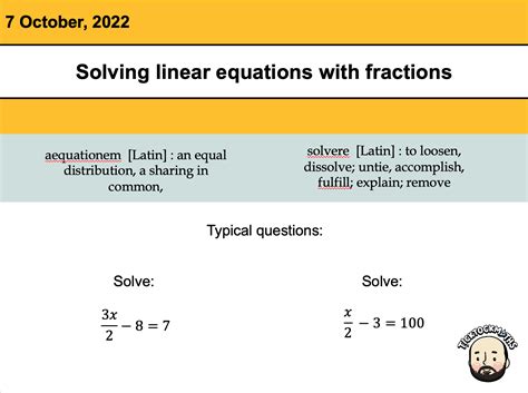 Solving Linear Equations With Fractions Ticktockmaths