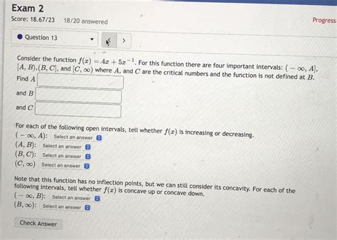 solved consider the function f x 4x 5x−1 for this function