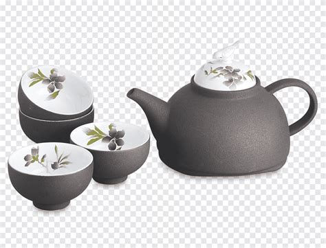 꽃이 만발한 차 접시 녹차 차 세트 꼬기 차 뚜껑 Png Pngegg