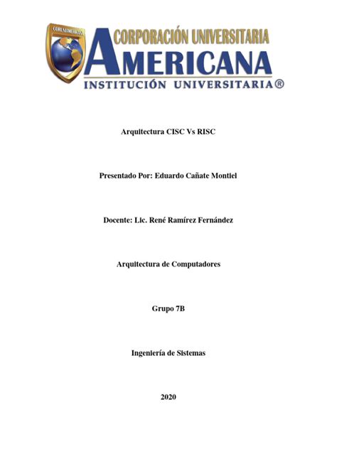 Cisc Vs Risc Eduardo Cañate M Pdf Unidad Central De Procesamiento Microprocesador
