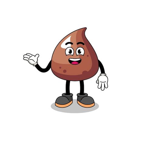 Premium Vector Choco Chip Cartoon With Welcome Pose